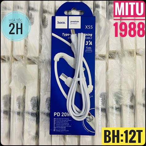 Cáp Sạc Nhanh 20w Hoco X55 Typec To Ip Hỗ Trợ Pd20w Dài 1m Shopee Việt Nam
