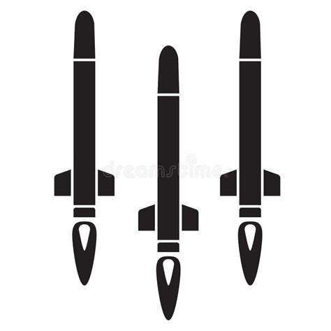 Missile Icon On White Background Missile Flight Sign Missile Symbol