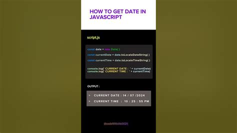 How To Get Current Date And Time In Javascript Shorts Shortvideo