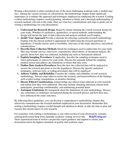 how to write a methodology for your dissertation download free pdf