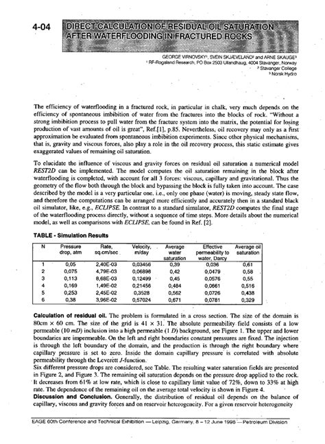 Pdf Direct Calculation Of Residual Oil Saturation After Waterflooding