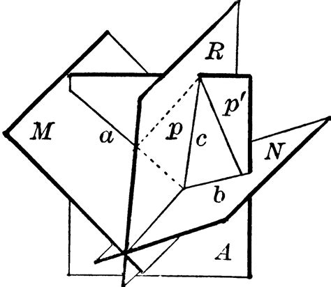 Plane Bisecting Dihedral Angle Vintage Illustration 13608148 Vector