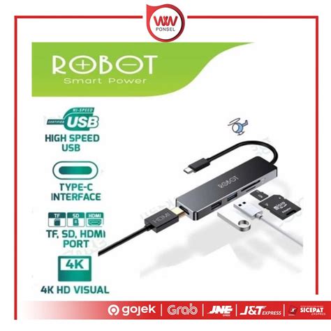 Jual Robot Ht240s Usb Hub Type C 5in1 Adapter Type C To Usb 30 Hdmi Sd