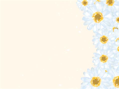 白い花のフレーム黄色 無料イラスト素材｜素材ラボ