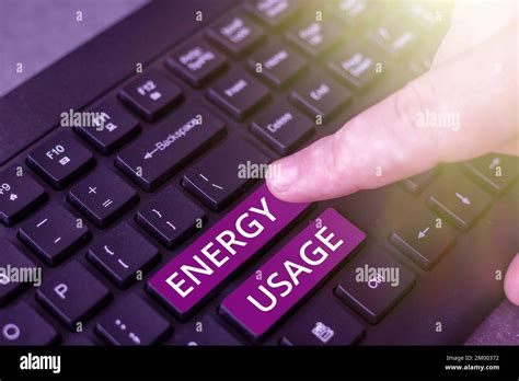 Text Sign Showing Energy Usage Business Approach Amount Of Energy