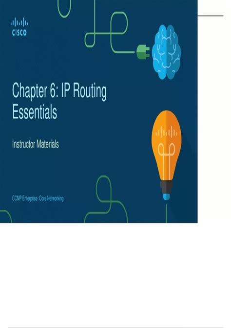 CCNP ENCOR Chapter 6 IP Routing Essentials Summary CCNP ENCOR Stuvia US