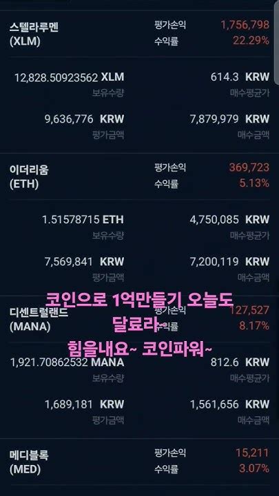 힘을내요 ~~~ 비트코인 코인 이더리움 리플 업비트 빗썸 거래소 투자 주식 1억 알트코인 Youtube
