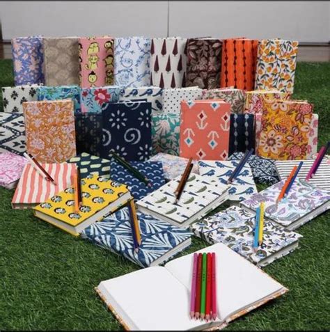 Hard Bound Cotton Fabric Meera Handicrafts Exporting Block Print Diaries Paper Size A4 Size