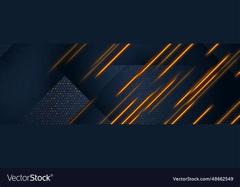 Abstract Tech Geometric Background With Glowing Vector Image