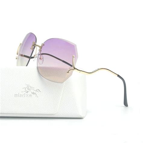 Mens Sunglasses Rimlessminclrimless Oversized Vintage Retro Style