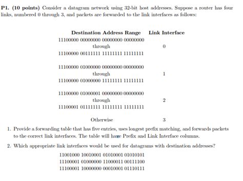 solved p1 10 points consider a datagram network using