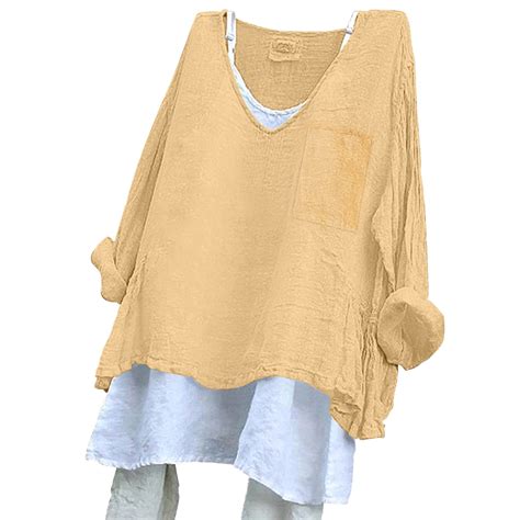 AKEGAMN Women S Solid Color Loose Plus Size Cotton Texture Dress Shirt