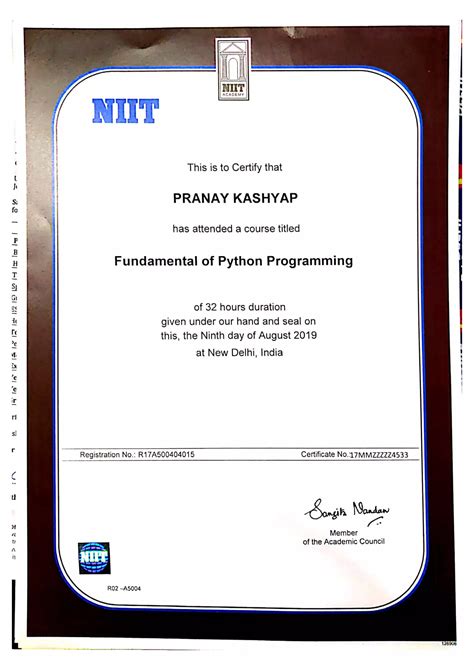 Fundamental Of Python Programming NIIT PDF
