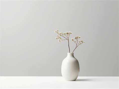 White Flowers Bouquet In A Vase On A White Background Ai Generated