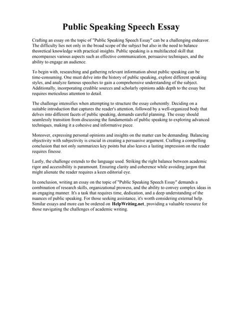 Public Speaking Speech Essay Example Of Public Speaking Speech Text My Crazy Life That I Love