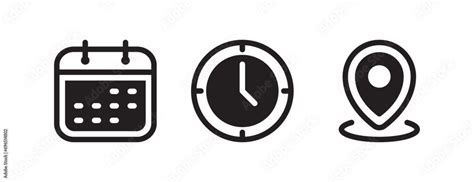 Time Date And Address Icon Vector Event Elements Stock Vector Adobe Stock