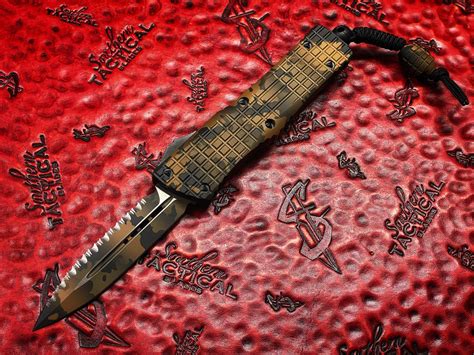 Microtech Combat Troodon Delta Frag Coyote Camo W Grenade Bead Signat
