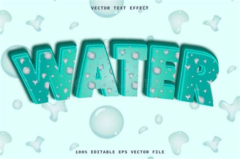 Water 3d Text Effect Realistic Textured Eps Editable Text Stock