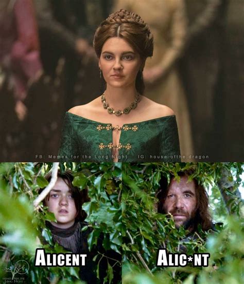 Queen Alicent Hightower With Arya And The Hound Got Game Of Thrones