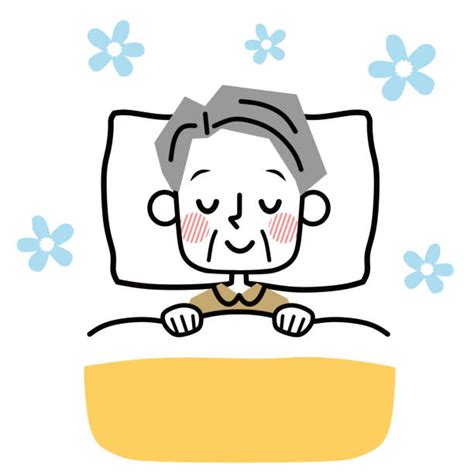 Senior Man Sleeping Bed Illustrations Royalty Free Vector Graphics