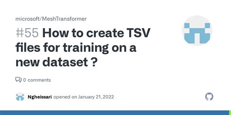 how to create tsv files for training on a new dataset · issue 55