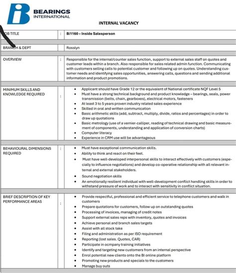 Hiring Openvacancy Salesperson Tryphosa Mailula