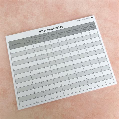 Iep Scheduling Log Notepad For Caseload Managers 50 Sheets Mrsdsshop
