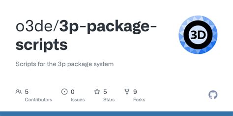 Github O3de3p Package Scripts Scripts For The 3p Package System