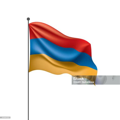 アルメニア国旗白の背景にベクトル画像 3dのベクターアート素材や画像を多数ご用意 3d アジア大陸 アルメニア共和国 Istock