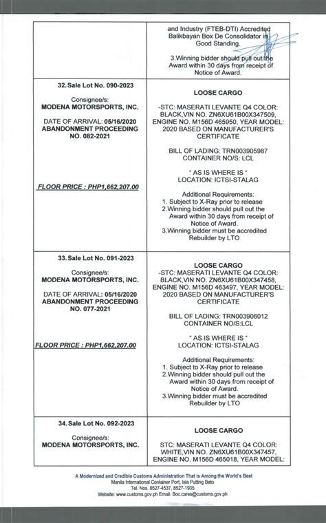 Erratum On Notice Of Auction For September 29 2023 Micp Bureau Of