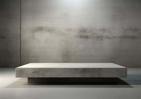 Abstract Design Of Modern Podium With Empty Concret Round Concrete