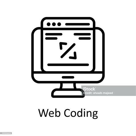 Web Coding Vector Outline Icon Design Illustration User Interface Symbol On White Background Eps