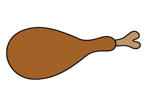 Muslo De Pollo Pierna De Pavo En Estilo De Dibujos Animados Carne A La