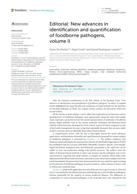 Pdf Editorial New Advances In Identification And Quantification Of