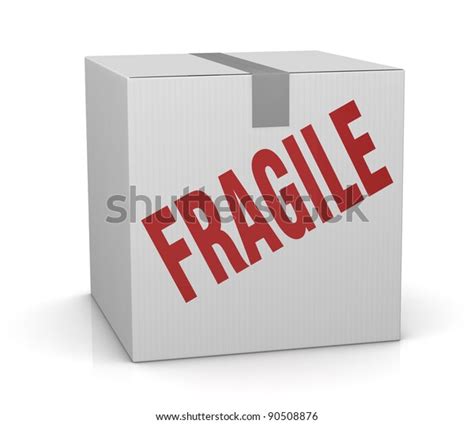 One Carton Box Label Fragile 3d Stock Illustration 90508876 Shutterstock