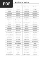 11th Grade Spelling Words List Pdf