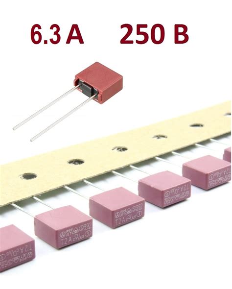 Купить 6.3A предохранитель пластиковый прямоугольный с выводами 6.3 А ...