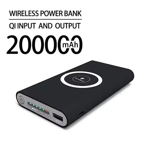 Внешний аккумулятор 200000 мАч, Беспроводная портативная зарядка, 2 USB ...