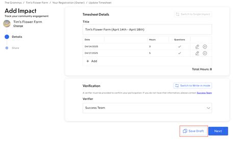Deep Dive On Impacts And Timesheets User Volunteer Guide Givepulse