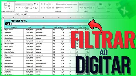 Como Filtrar ao Digitar no Excel FILTRO Automático ao Digitar YouTube