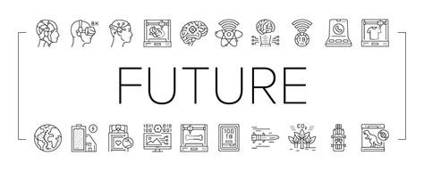 Future Techology Digita Modern Icons Set Vector 36279659 Vector Art At