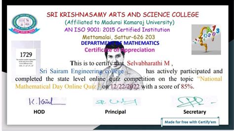 Selvabharathi M On Linkedin Mathsquiz