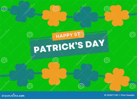 Holiday Saint Patrick Ireland Green Symbols Card Wishes Stock