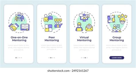 Types Mentoring Onboarding Mobile App Screen Stock Vector Royalty Free 2492161267 Shutterstock