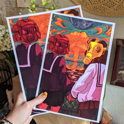 Gas Mask Girls 85x11 Glossy Print Milky Tomato