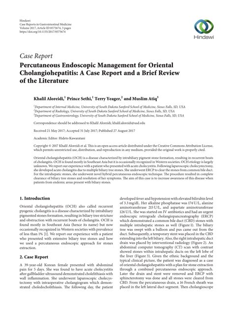 pdf percutaneous endoscopic management for oriental