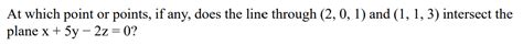 Solved At Which Point Or Points If Any Does The Line Chegg Com