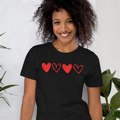 Camiseta De Corazones Camiseta De Línea De Corazones Camiseta De San