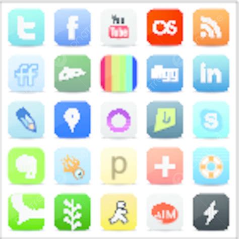Social Media Square Buttons Communication Social Media Design Float Vector Communication