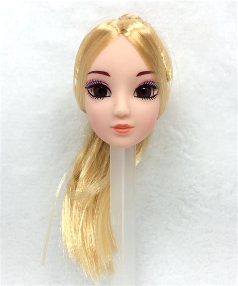 Nk One Pcs Fashion Doll Head Goldenhair Realistic Eyes Diy Accessories
